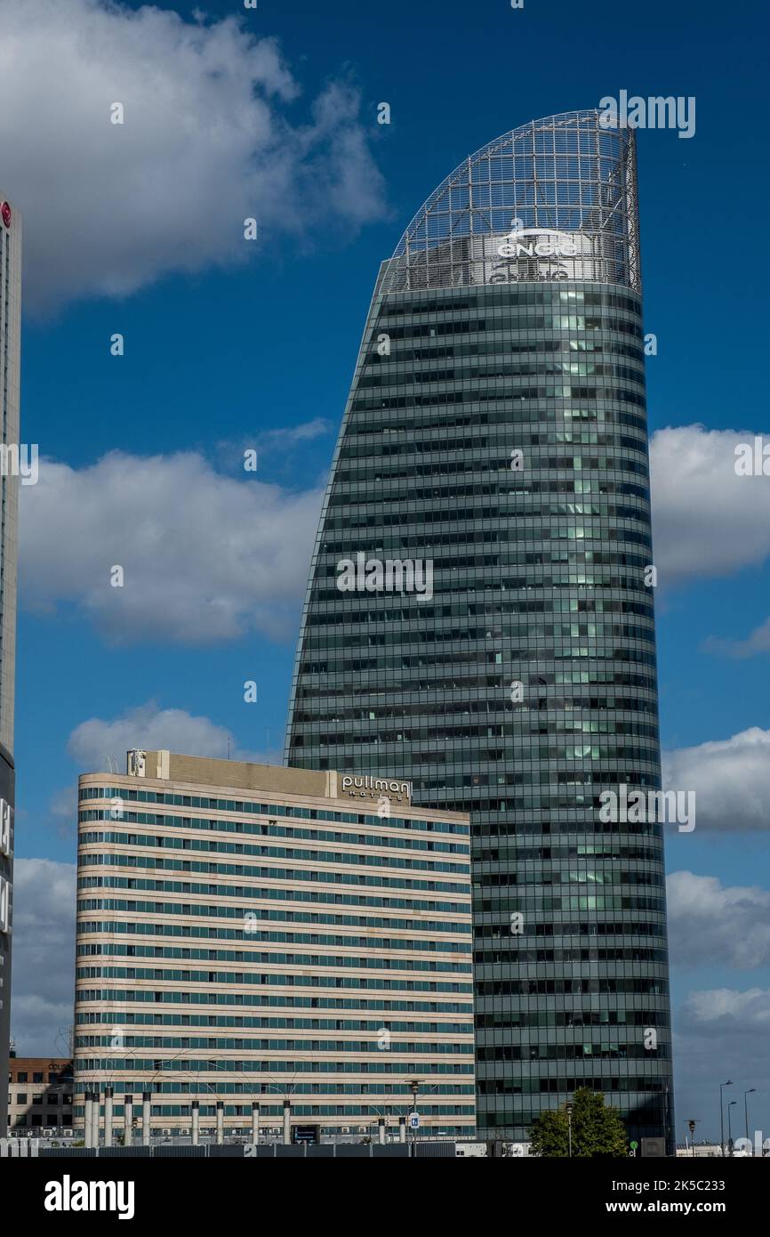 Illustration of the Engie tower, the world's third largest energy group ...