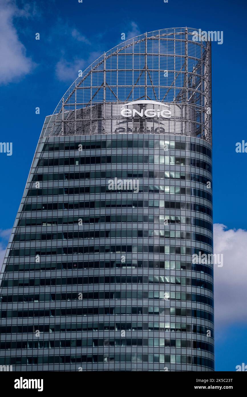 Illustration of the Engie tower, the world's third largest energy group ...