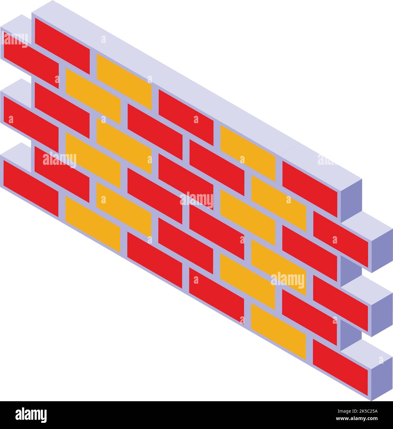 Brick wall icon isometric vector. Concrete cement. Material ...