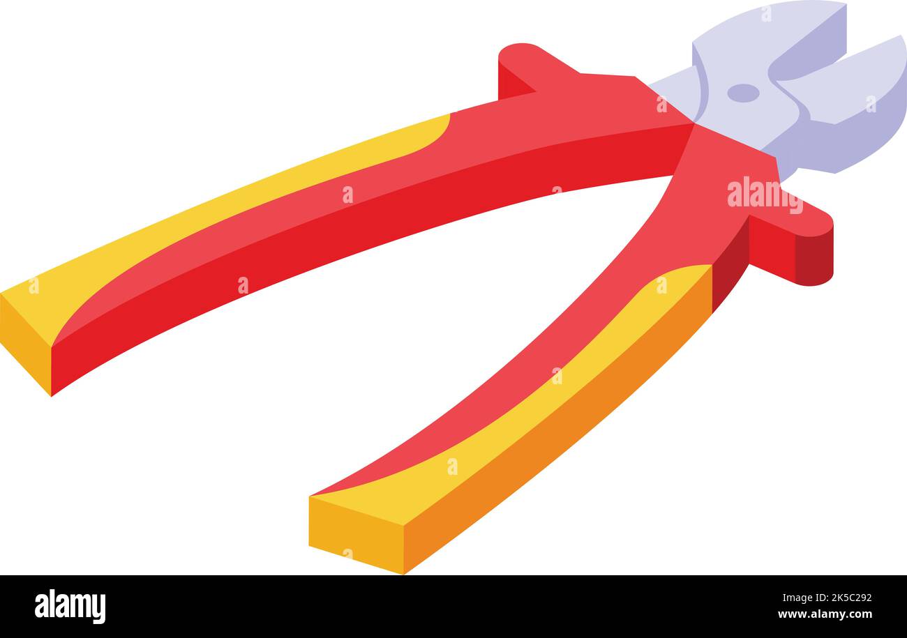 Wire cutters icon isometric vector. Wall construction. House work Stock ...