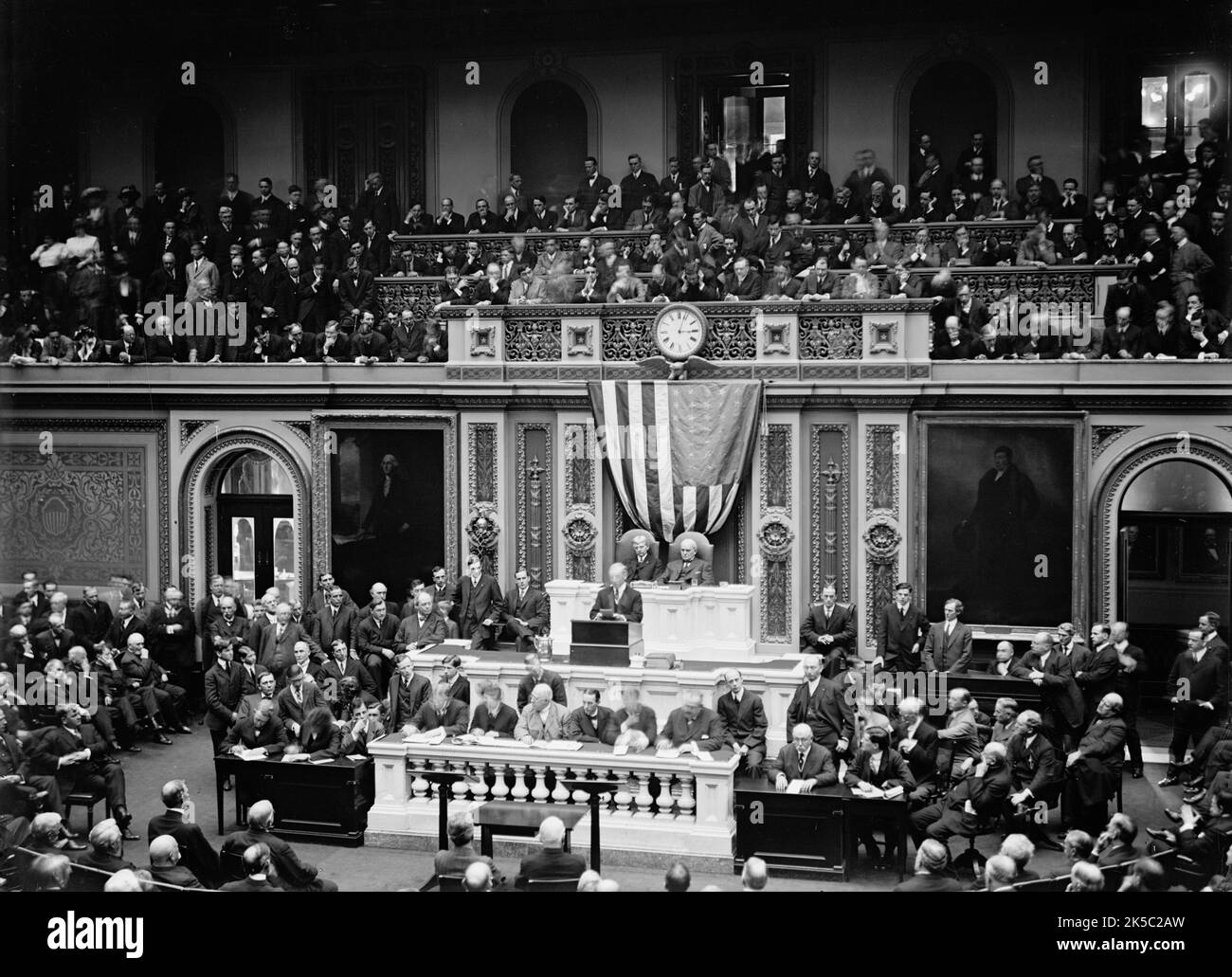 Wilson Before Congress... 3 P.M., 1913. US president Woodrow Wilson ...