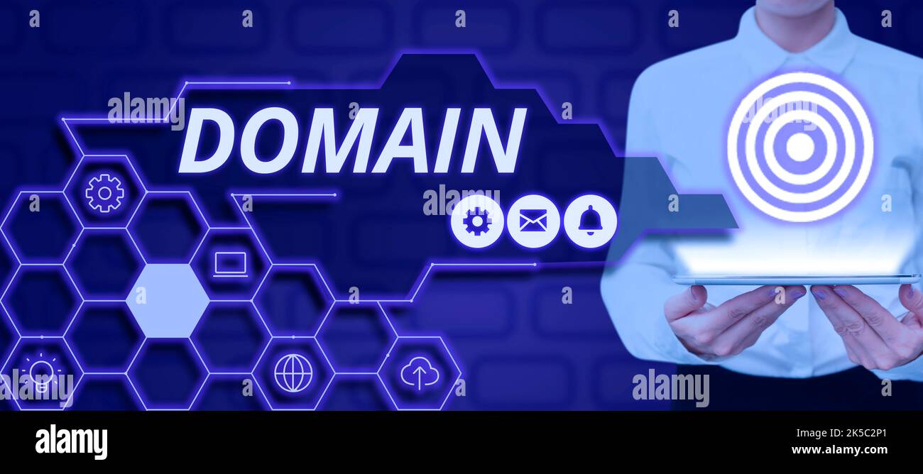 Inspiration showing sign Domain, Internet Concept identification string ...