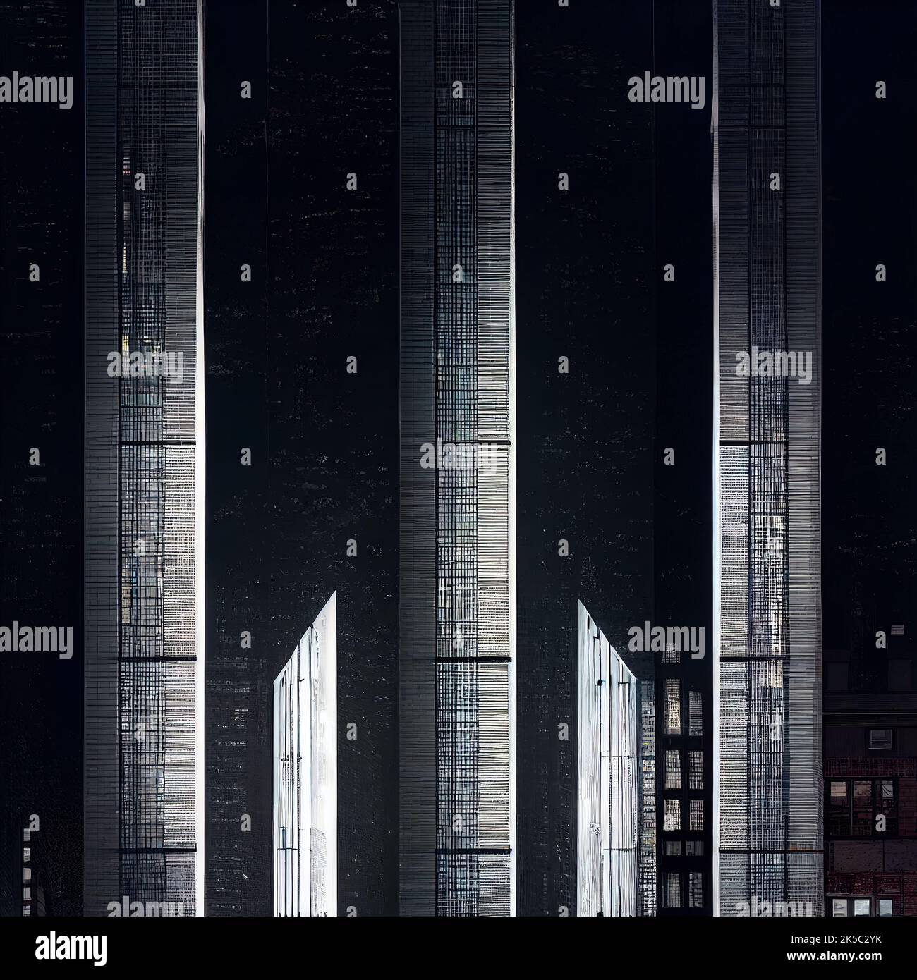 The modern futuristic dark colored buildings Stock Photo - Alamy