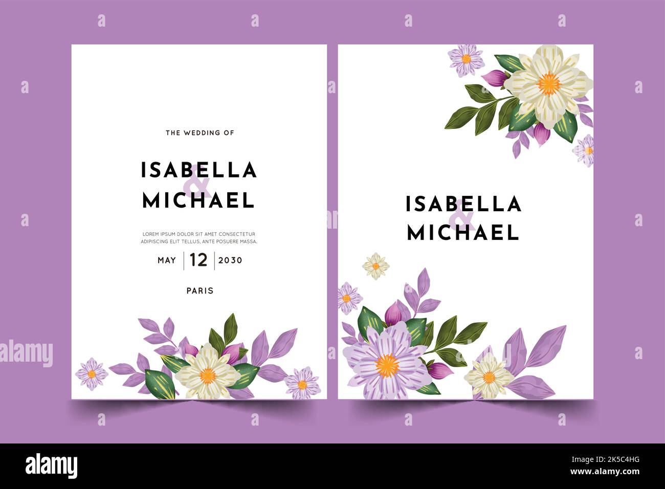 wedding invitation floral vector design illustration Stock Vector Image ...