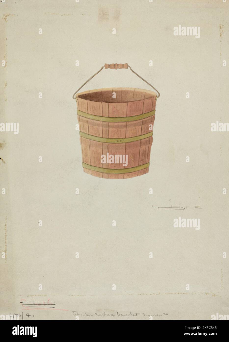 Shaker Cedar Bucket, 1941 Stock Photo - Alamy