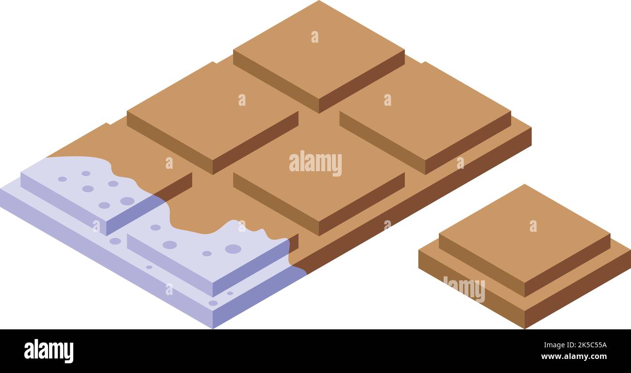 Contaminated chocolate bar icon isometric vector. Safety food. Inspect ...