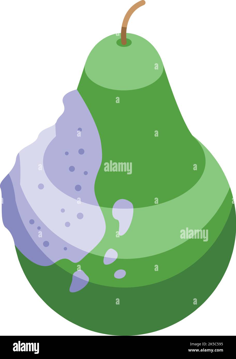 Contaminated green pear icon isometric vector. Food bacteria. Safety ...