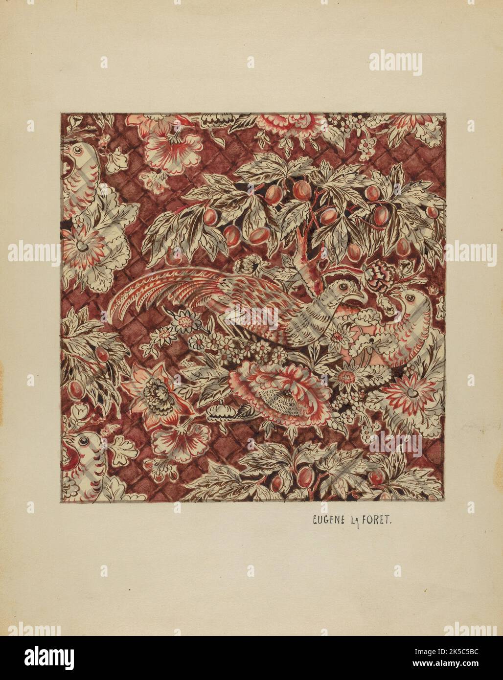 Quilted Chintz Coverlet, c. 1936 Stock Photo - Alamy