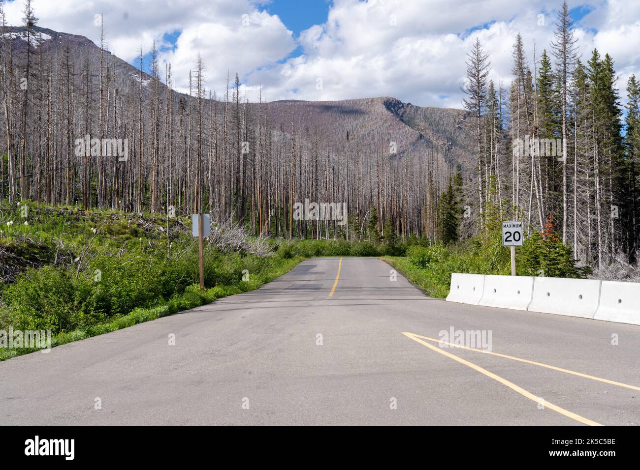 Akamina Parkway road in Waterton Lakes national Park in Canada Stock ...