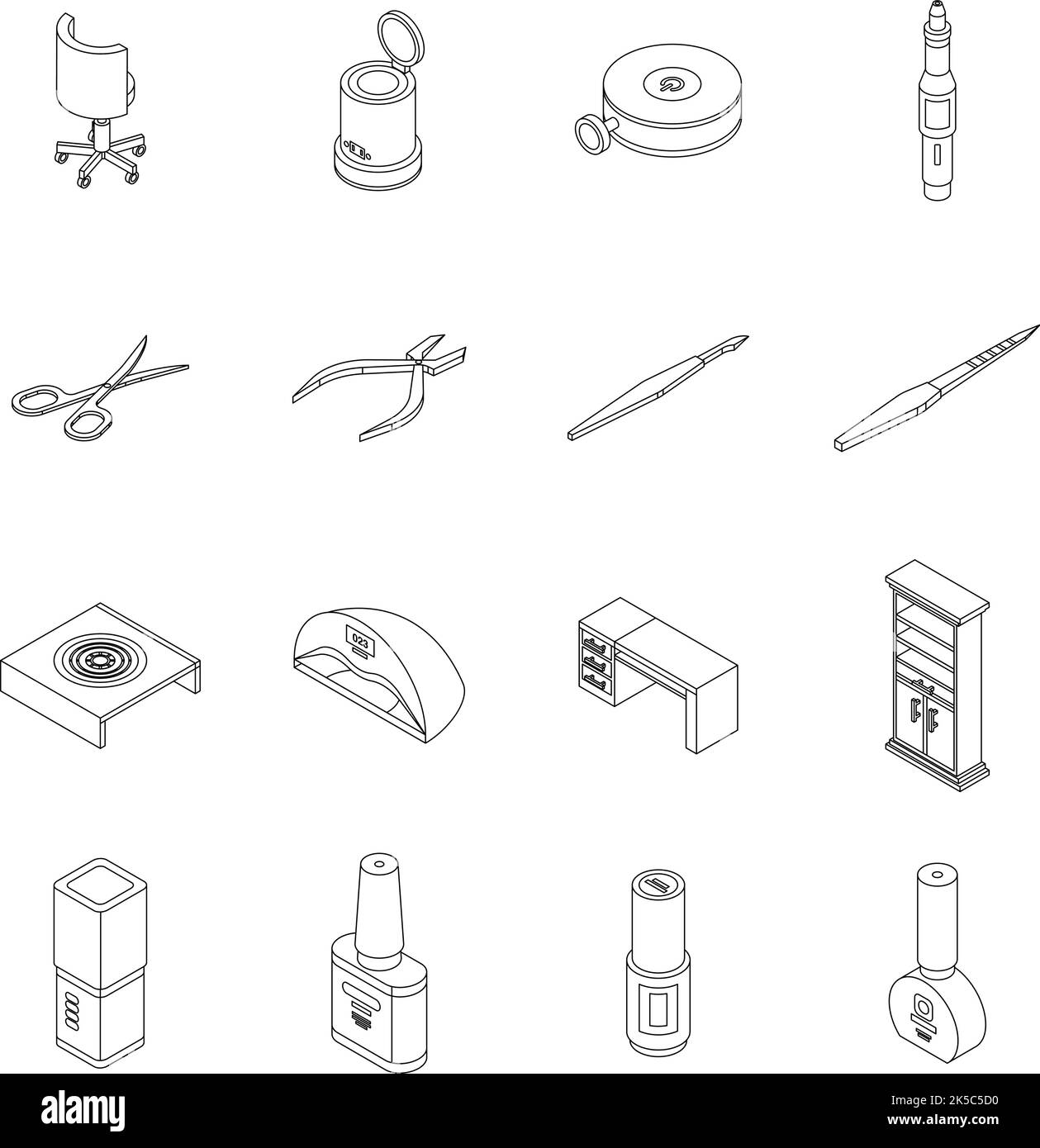 Equipment thin line outline on white isolated Stock Vector Image & Art ...