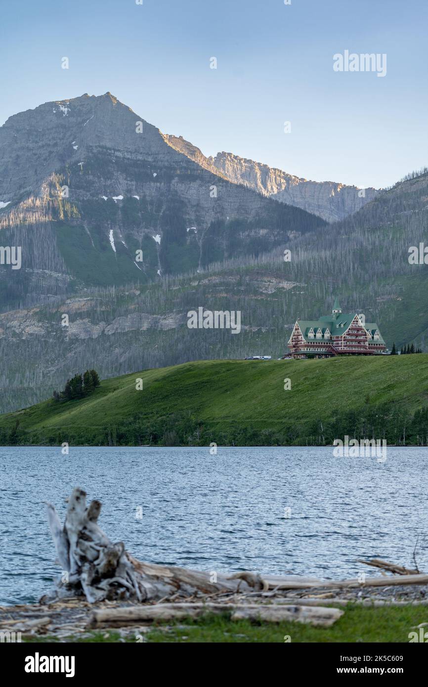 Waterton Lakes National Park at sunset in Canada Stock Photo - Alamy