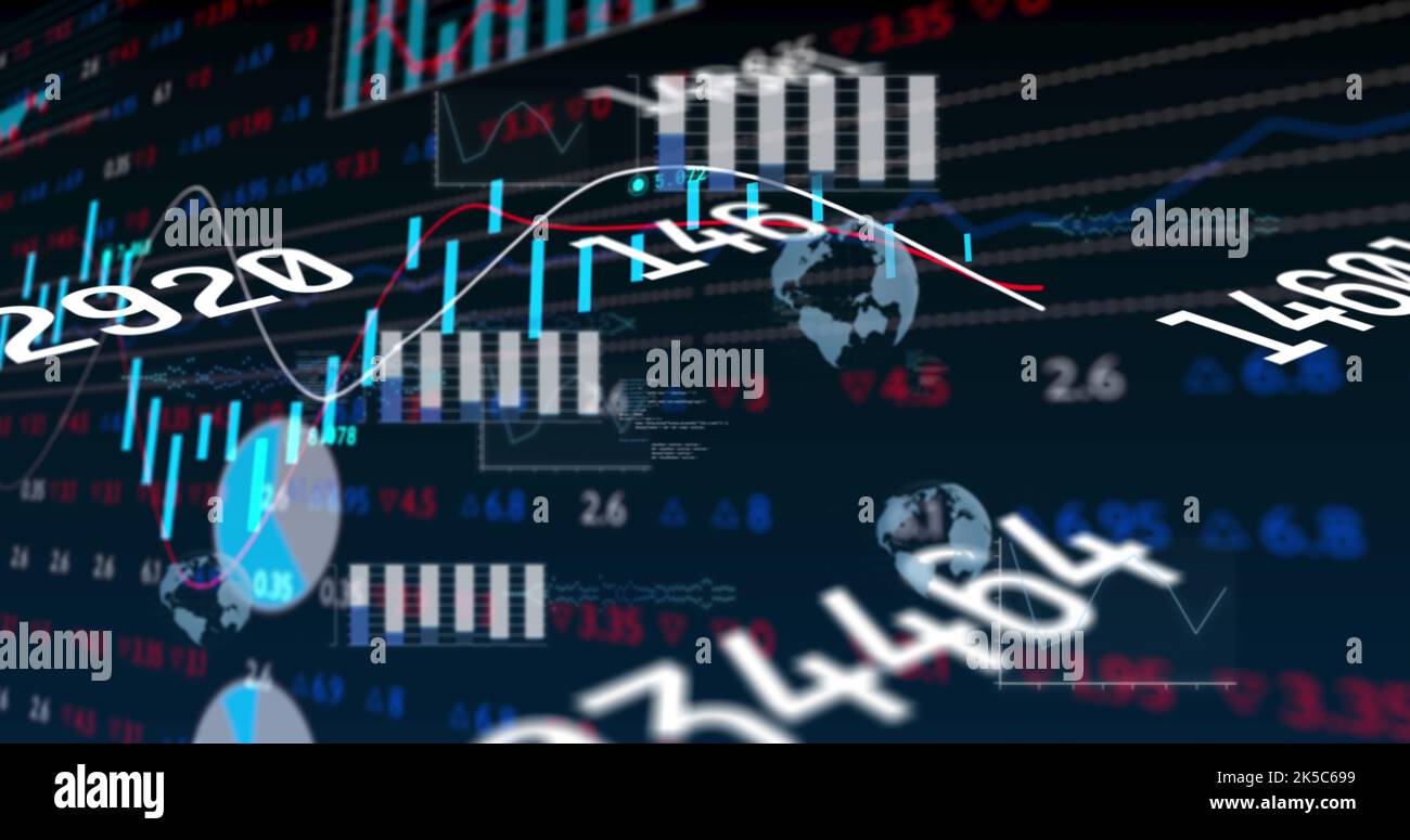 Image of multiple changing numbers over stock market data processing ... Image of multiple changing numbers over stock market data processing ...