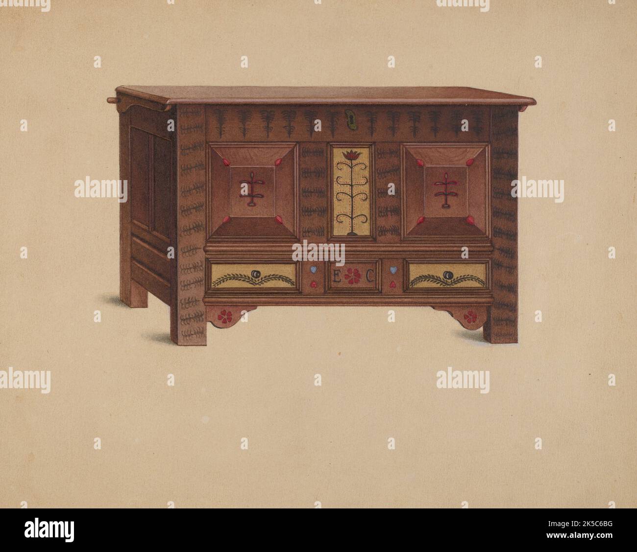 Painted Chest, c. 1937 Stock Photo - Alamy