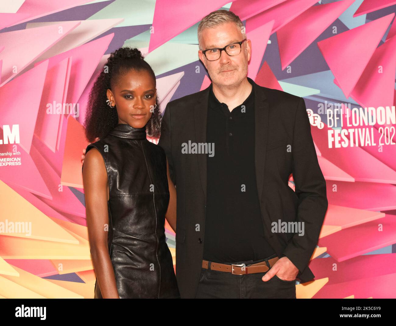 London, UK. Director Frank Berry and Letitia Wright at ÔAishaÕ premiere ...