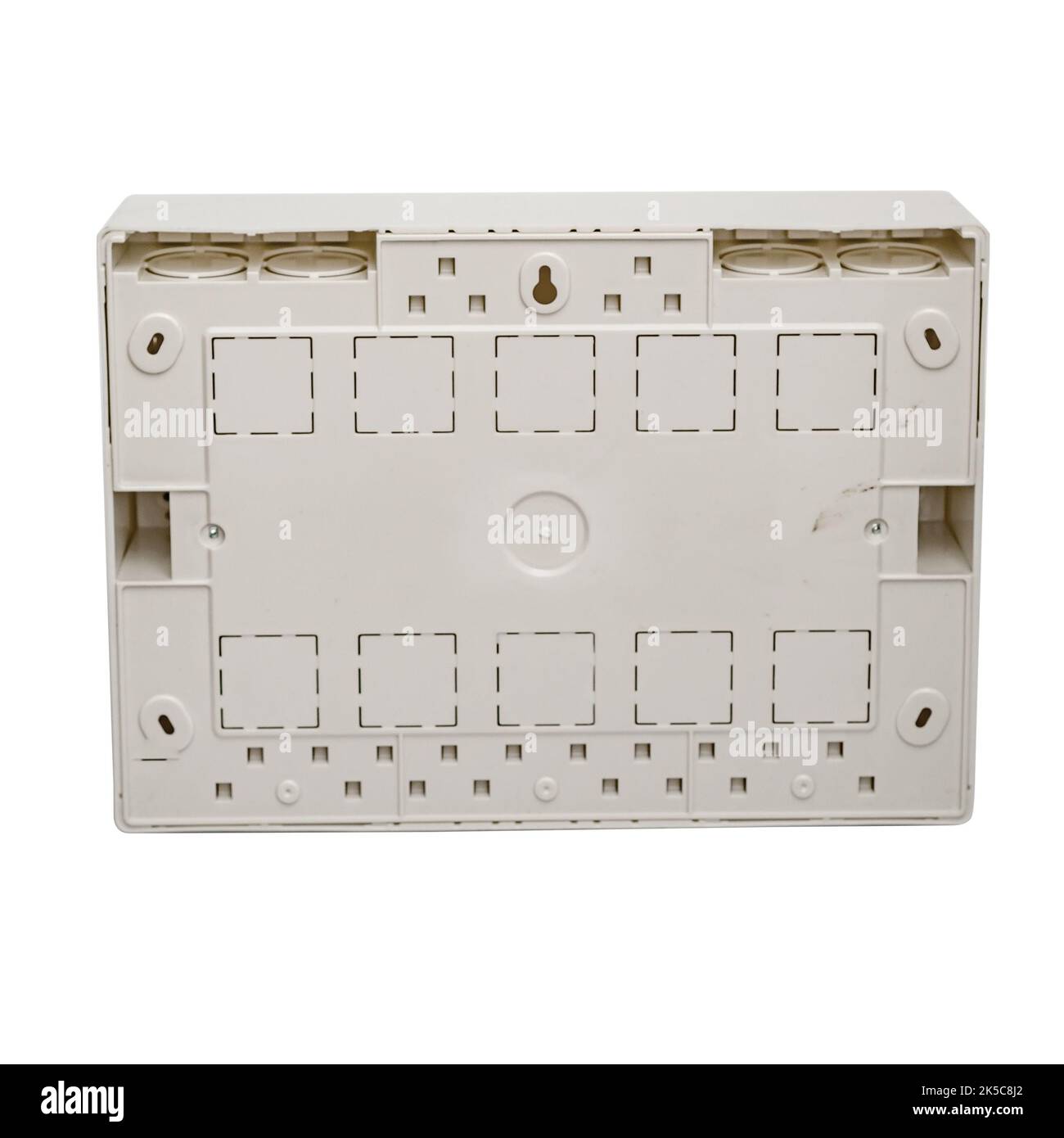 White plastic box for electrical equipment fuses Stock Photo - Alamy