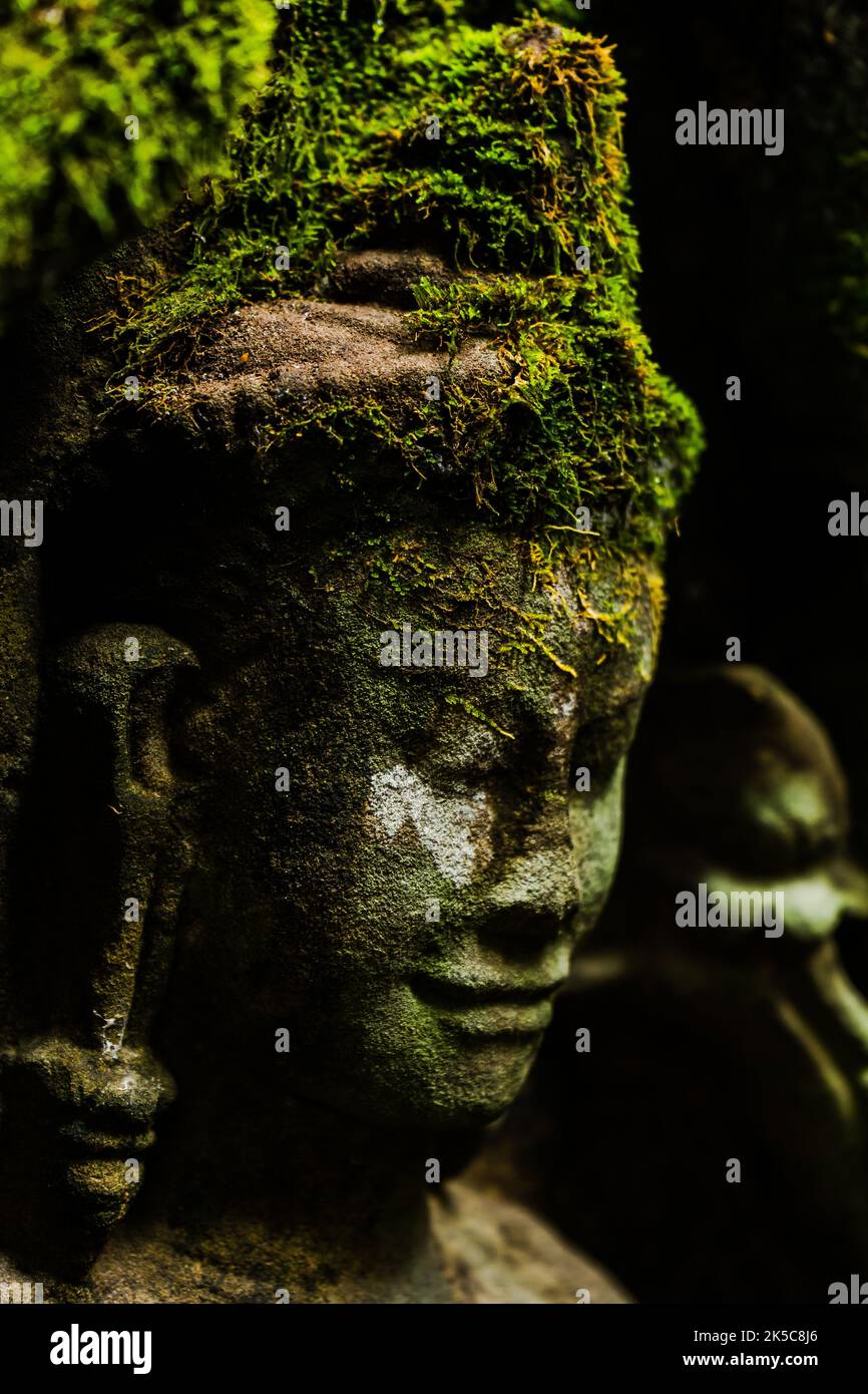 An old statue head in a temple in Angkor Wat Cambodia Stock Photo - Alamy