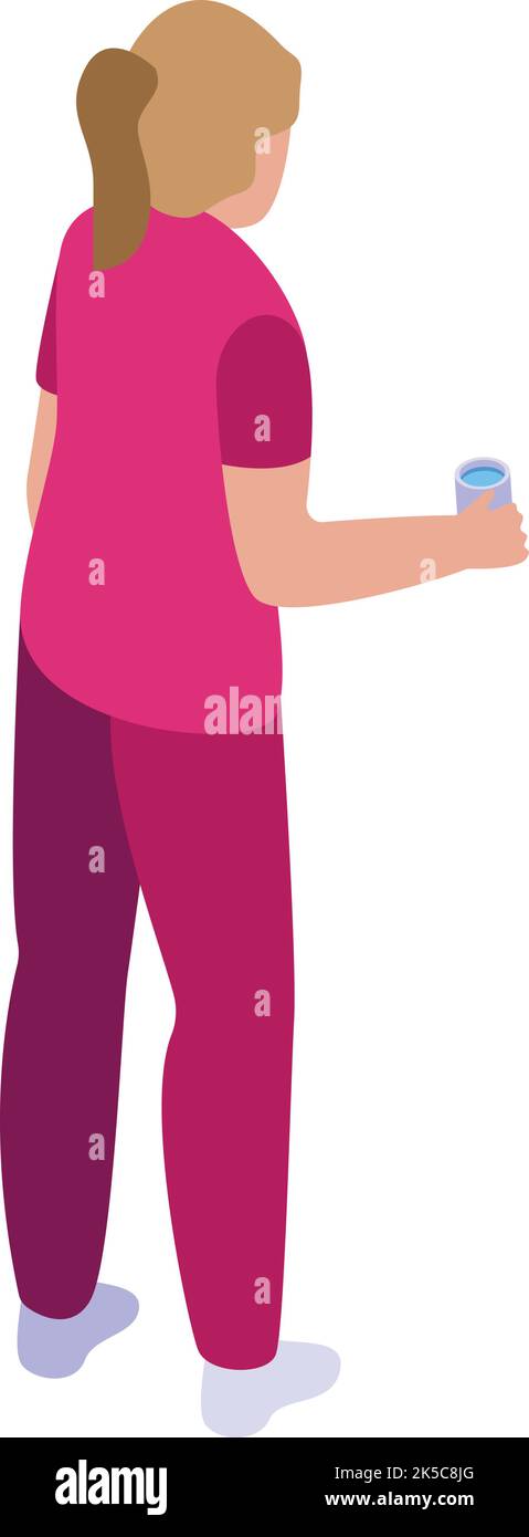 Nurse girl icon isometric vector. Patient care. Medical help Stock ...