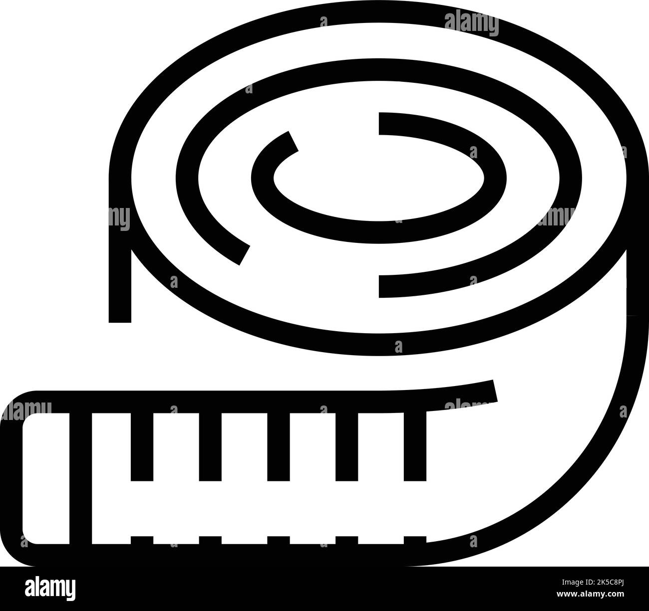 Measurement tape icon outline vector. Craft art. School wool Stock ...