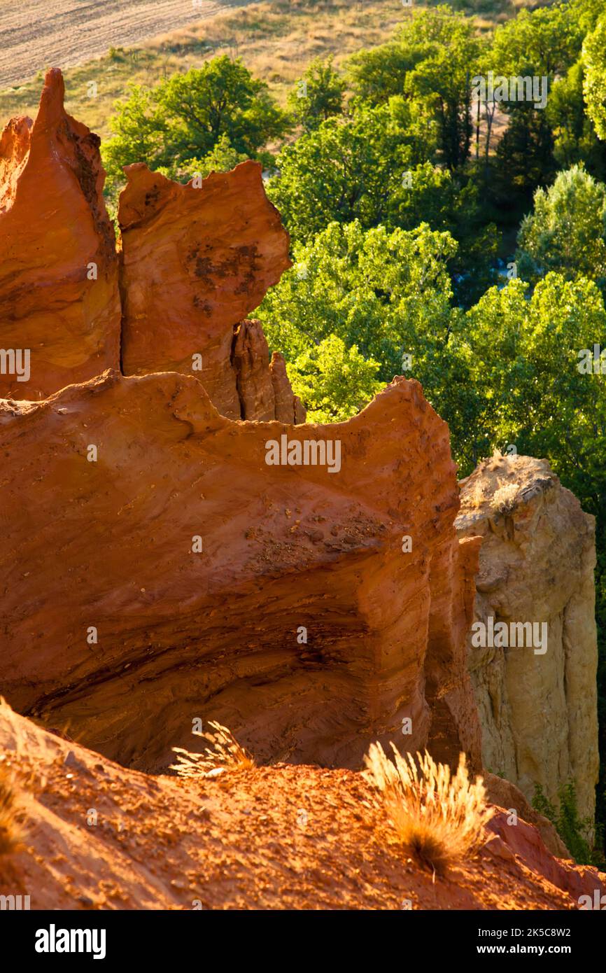 Landscape in the Provençal Colorado at Rustrel in Provence in France ...