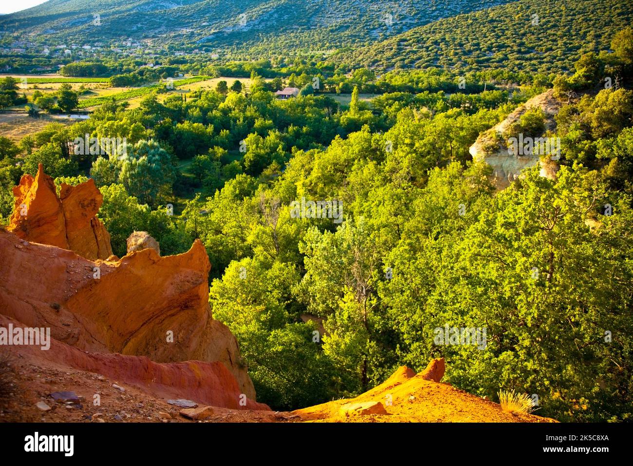 Landscape in the Provençal Colorado at Rustrel in Provence in France ...
