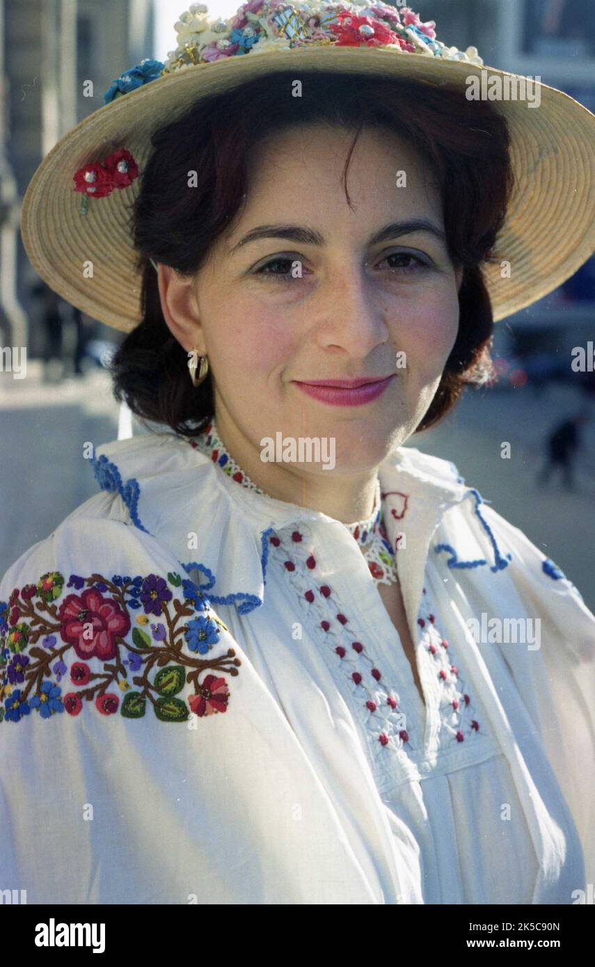 Bistrița-Năsăud County, Romania, 2002. The creator of folk art Virginia ...