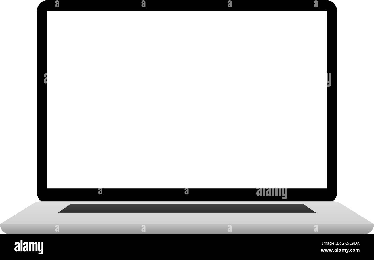 Modern digital laptop with blank screen. Vector illustration Stock ...