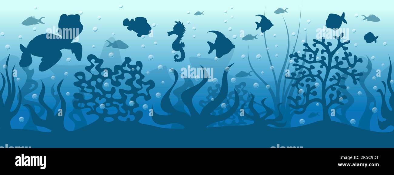 Seamless underwater background with fish Stock Photo - Alamy