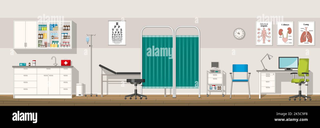 Illustration of a doctor office, panorama Stock Photo - Alamy