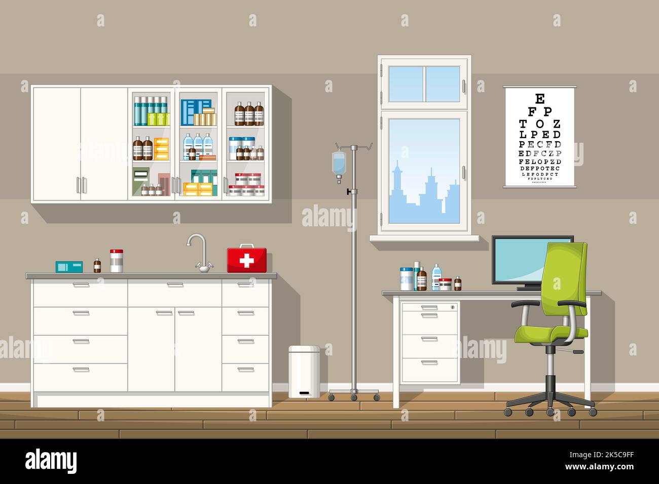 Illustration of a doctor office Stock Photo - Alamy
