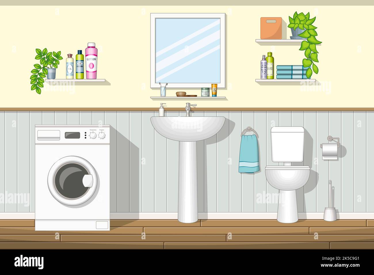 Illustration of a bathroom Stock Photo - Alamy
