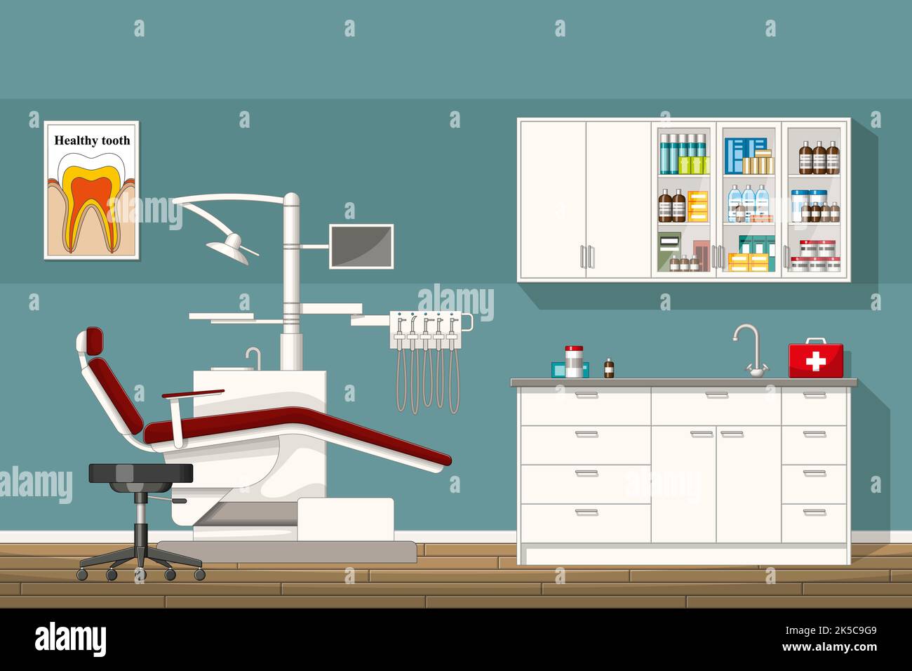 Illustration of a dentist room Stock Photo - Alamy