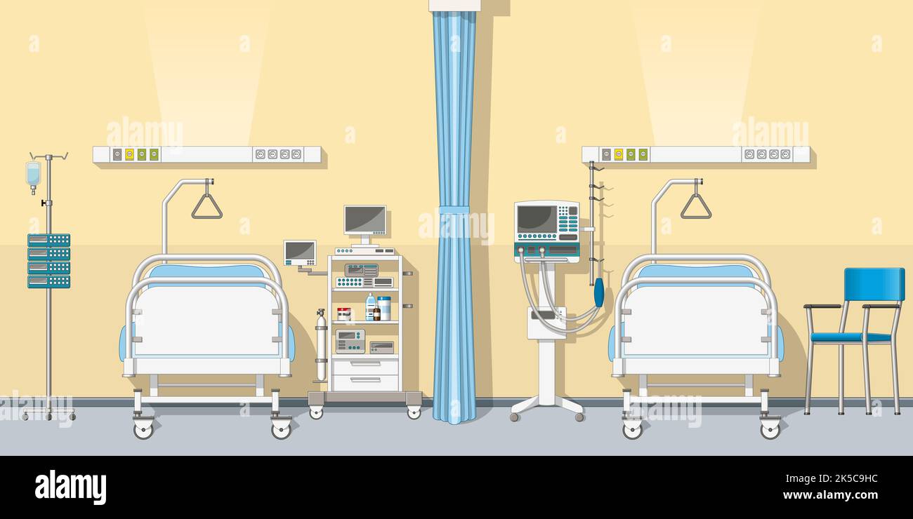Illustration of an intensive care unit Stock Photo - Alamy