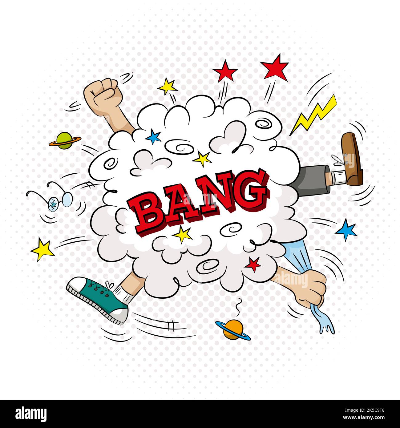 Cartoon Fight Dust Cloud