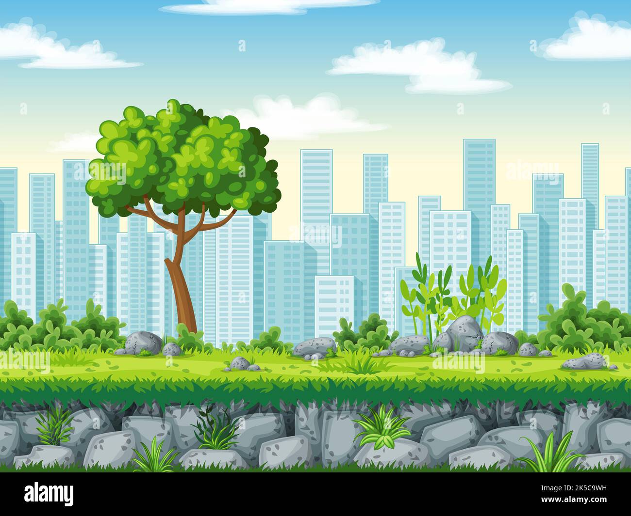Seamless cartoon summer background Stock Photo - Alamy