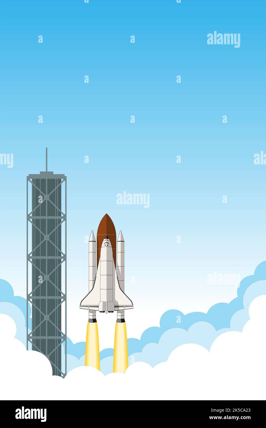 Space shuttle launch. Background with room for text Stock Photo - Alamy