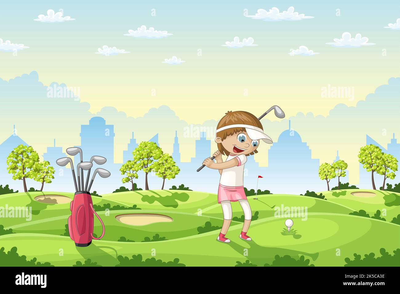 Golf cartoon bunker hi-res stock photography and images - Alamy