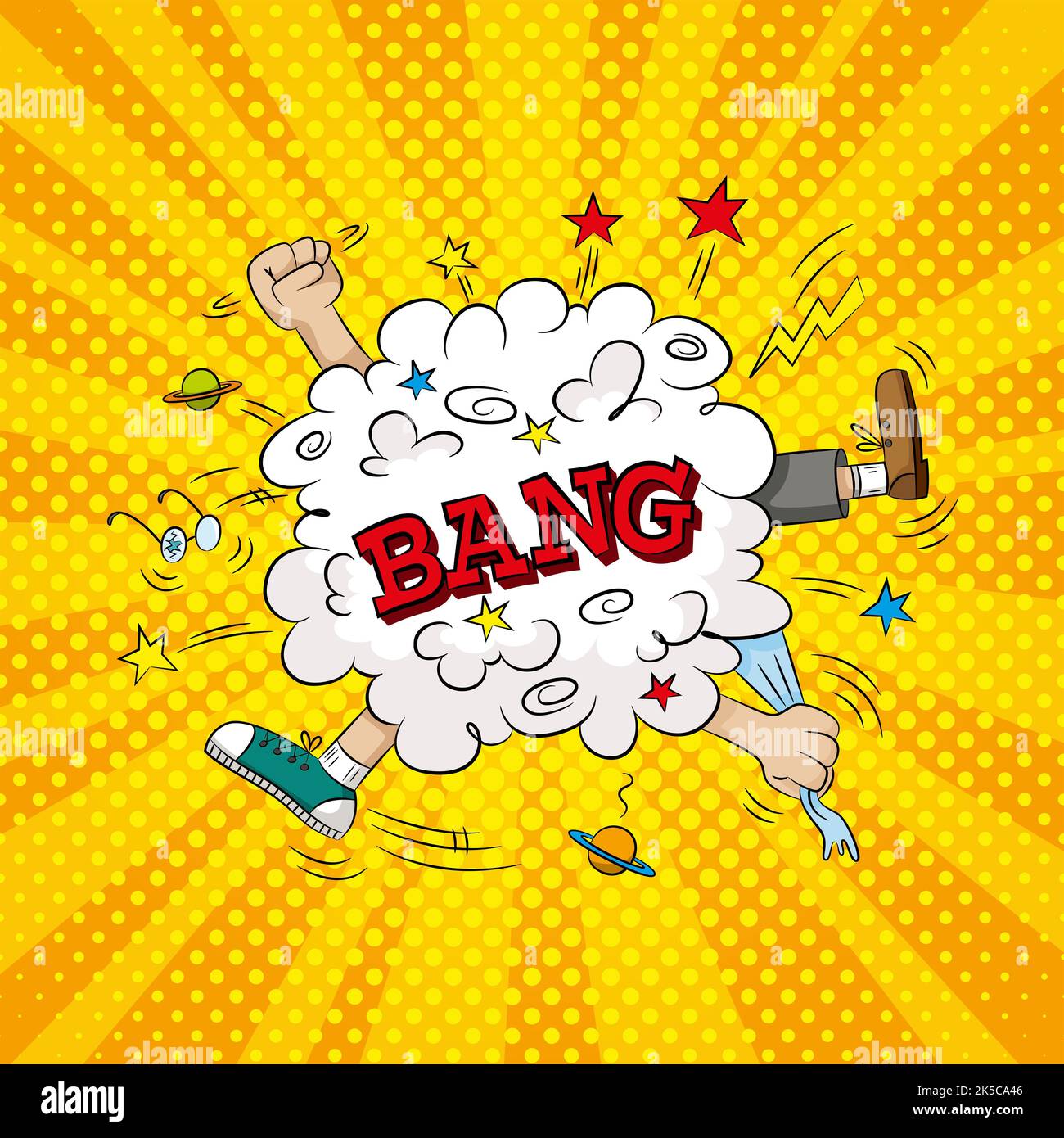 Pop art illustration of a crushing, illustration Stock Photo - Alamy