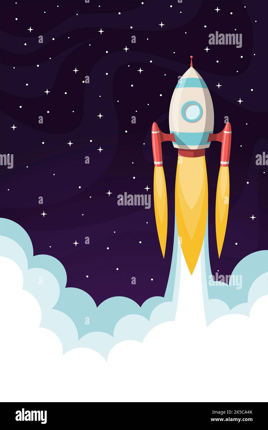 Space rocket flying in space Stock Photo - Alamy