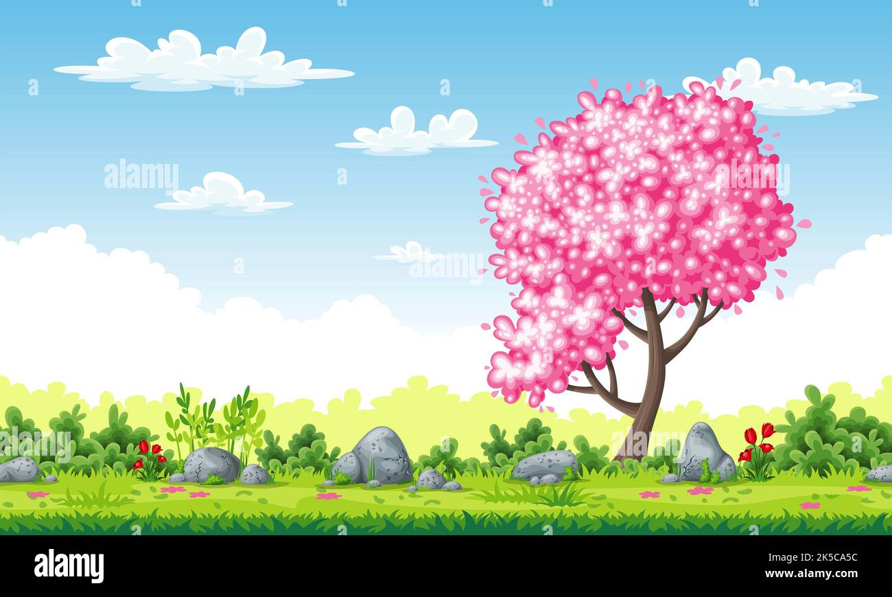 Tree flowers drawing hi-res stock photography and images - Alamy