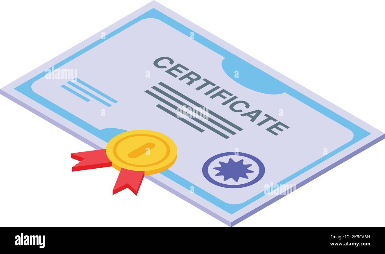 Benchmark certificate icon isometric vector. Indicator performance ...