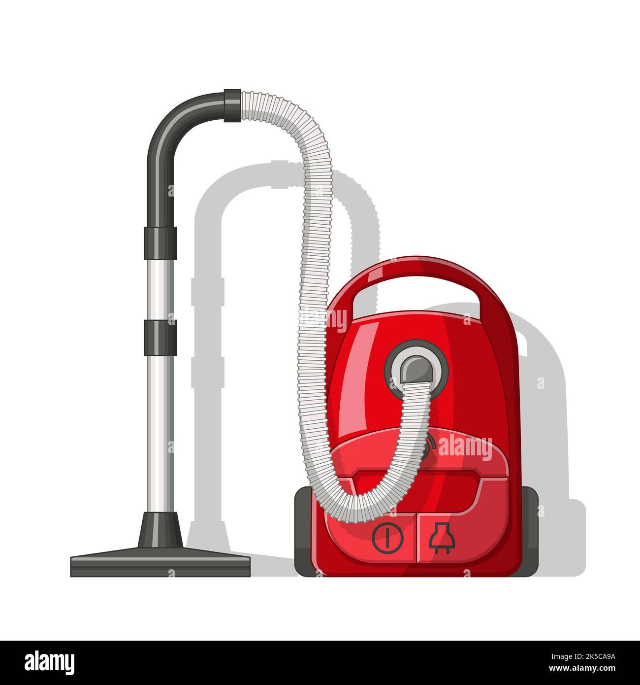 Red vacuum cleaner. Isolated on white background Stock Photo - Alamy