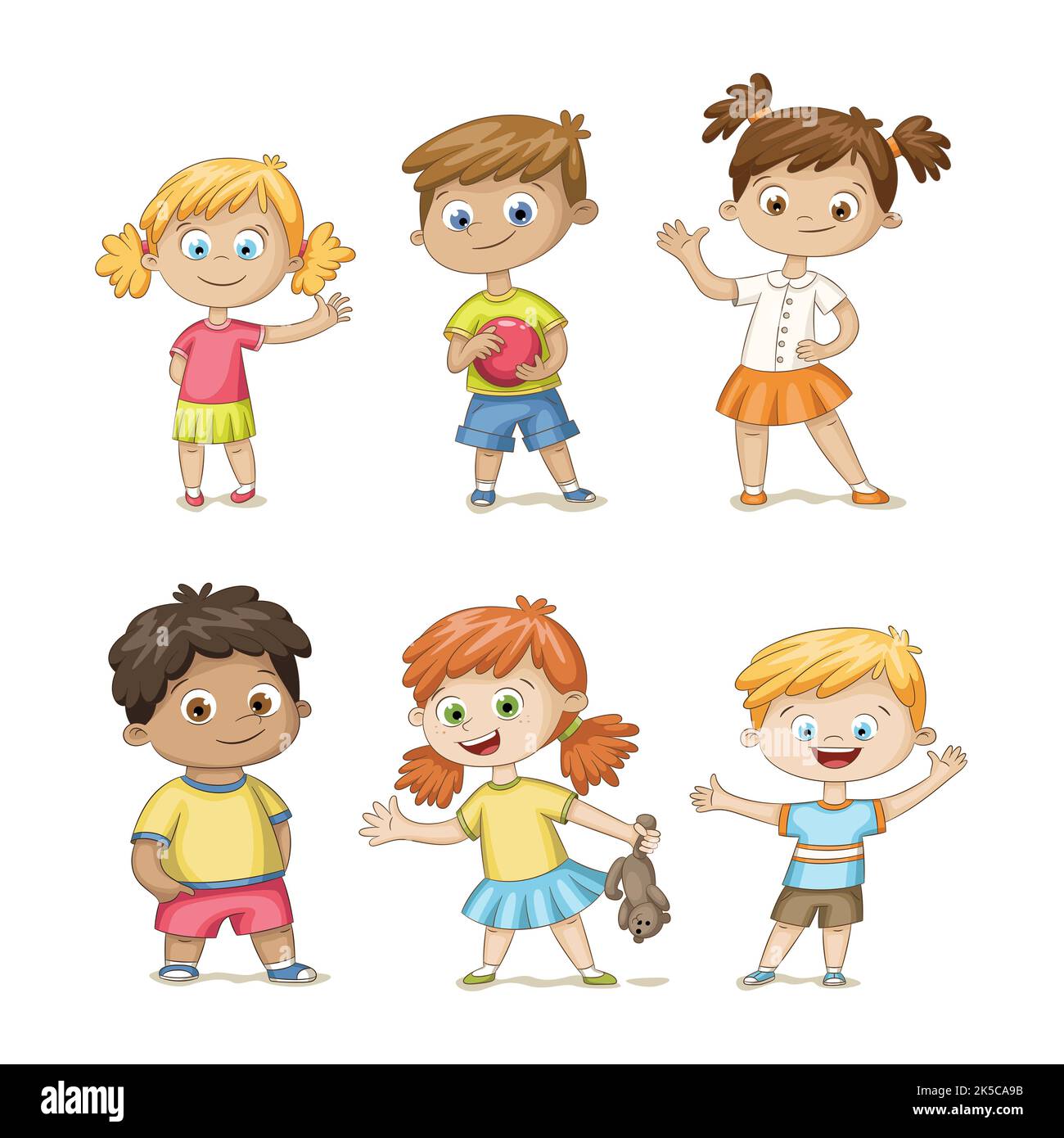 Collection of some cute children, isolated on white background Stock ...