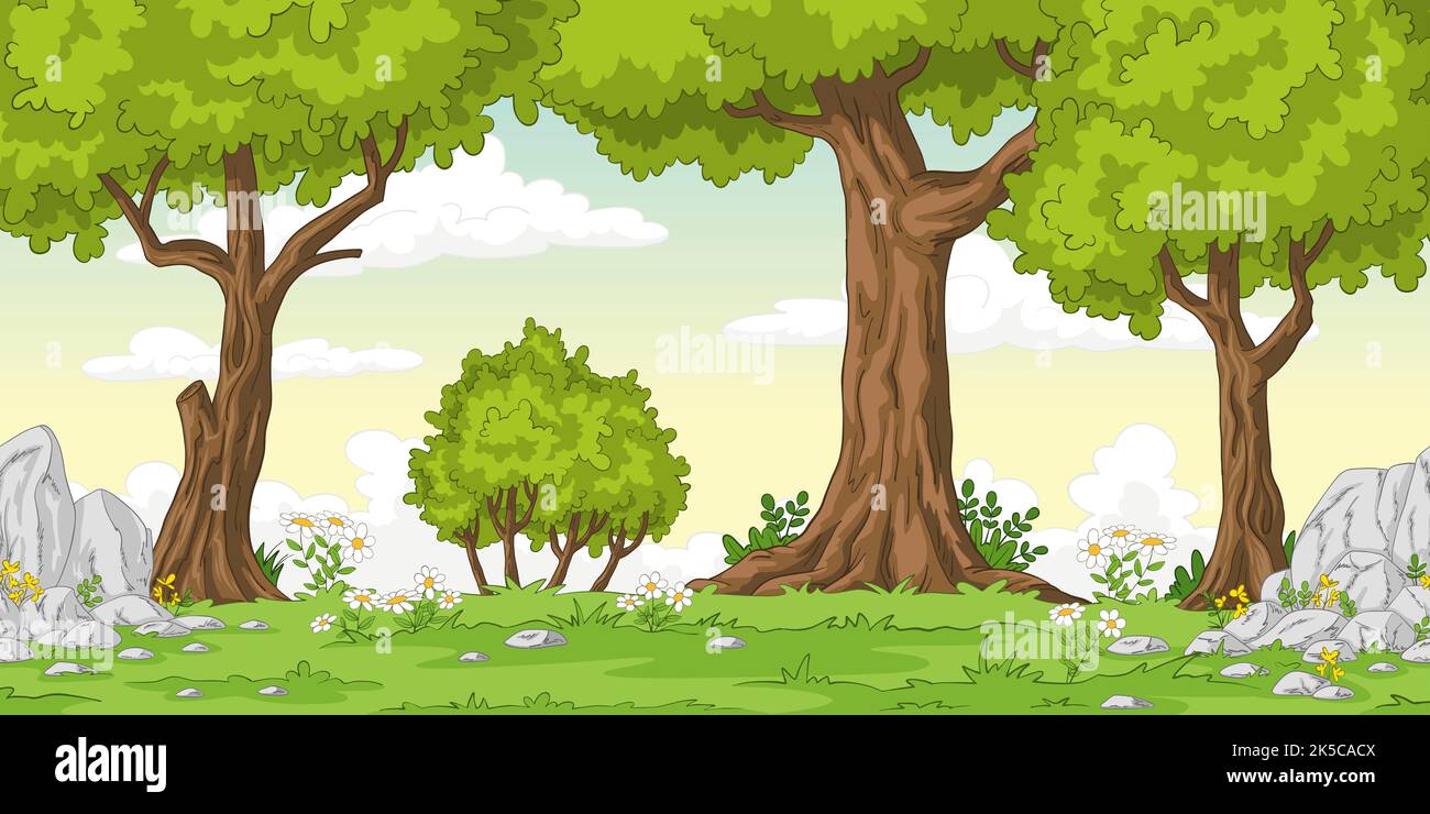 Draw tree cartoon hi-res stock photography and images - Alamy