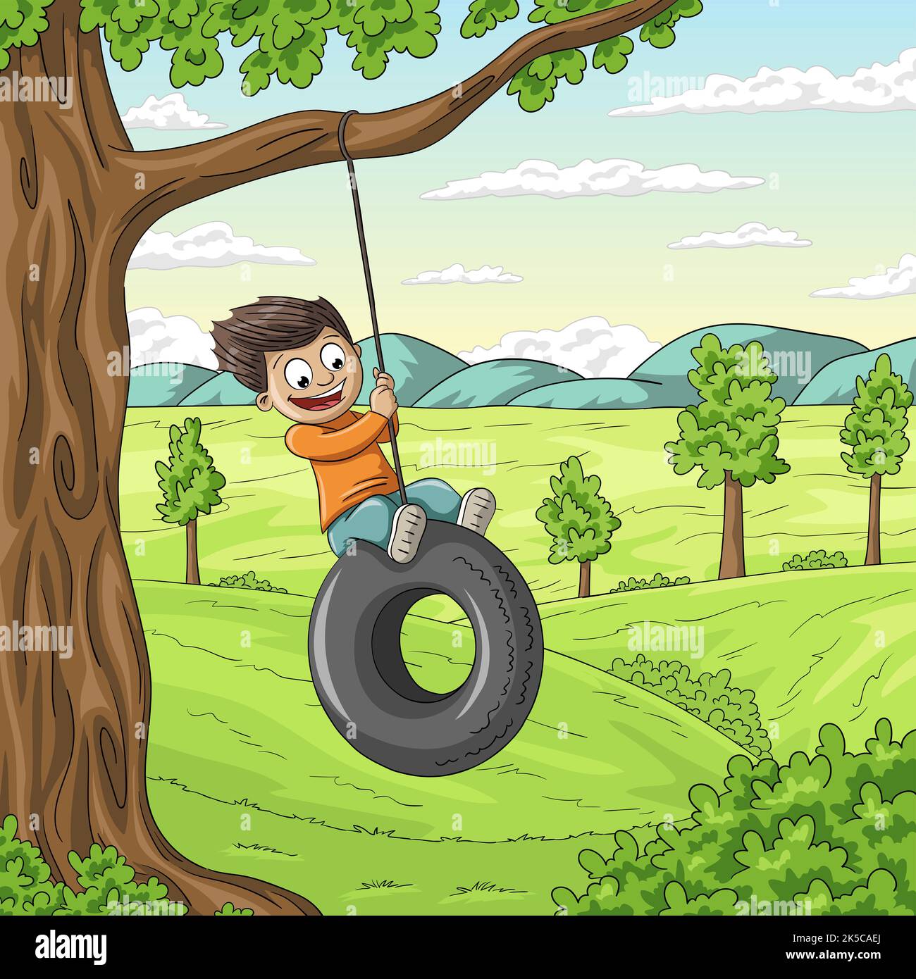 Child swining hi-res stock photography and images - Alamy