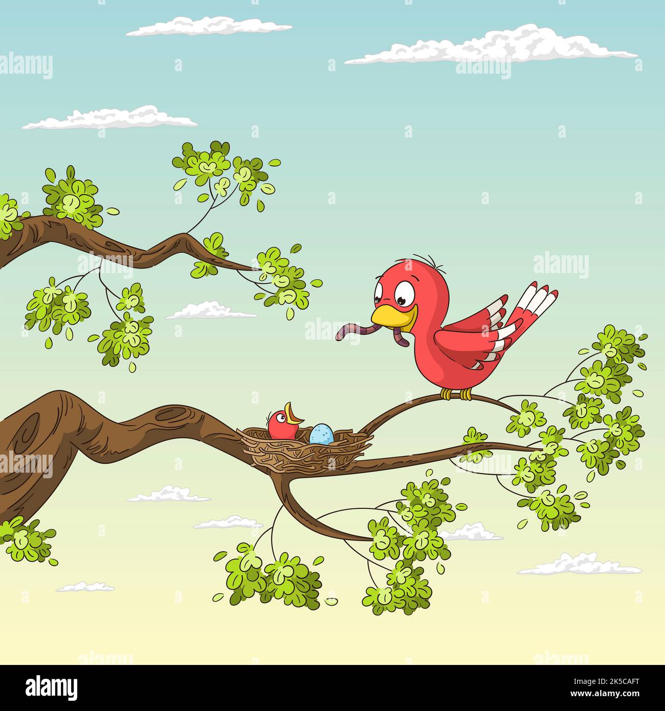Bird worm vector hi-res stock photography and images - Alamy