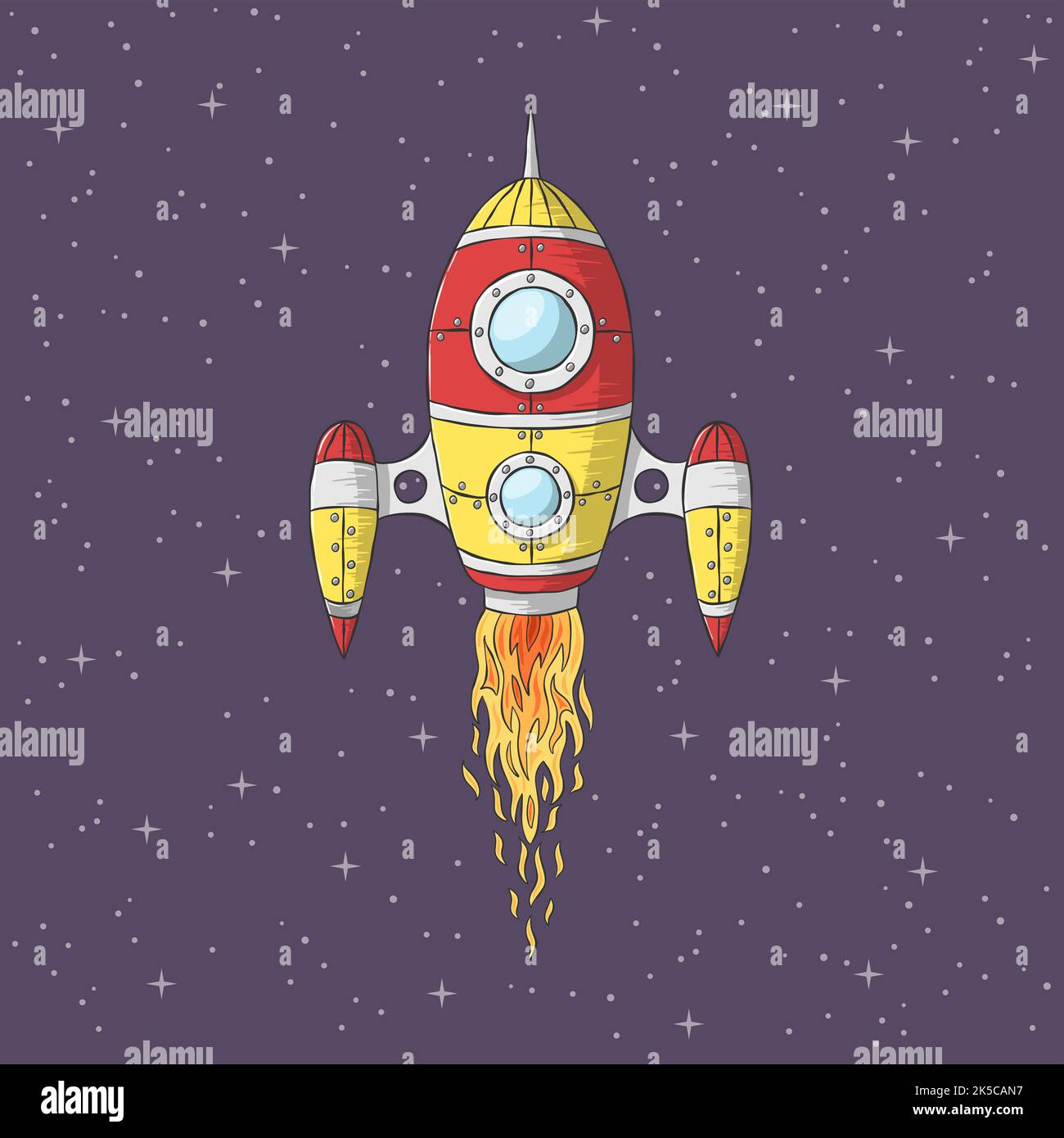 Cartoon rocket launch Stock Photo - Alamy