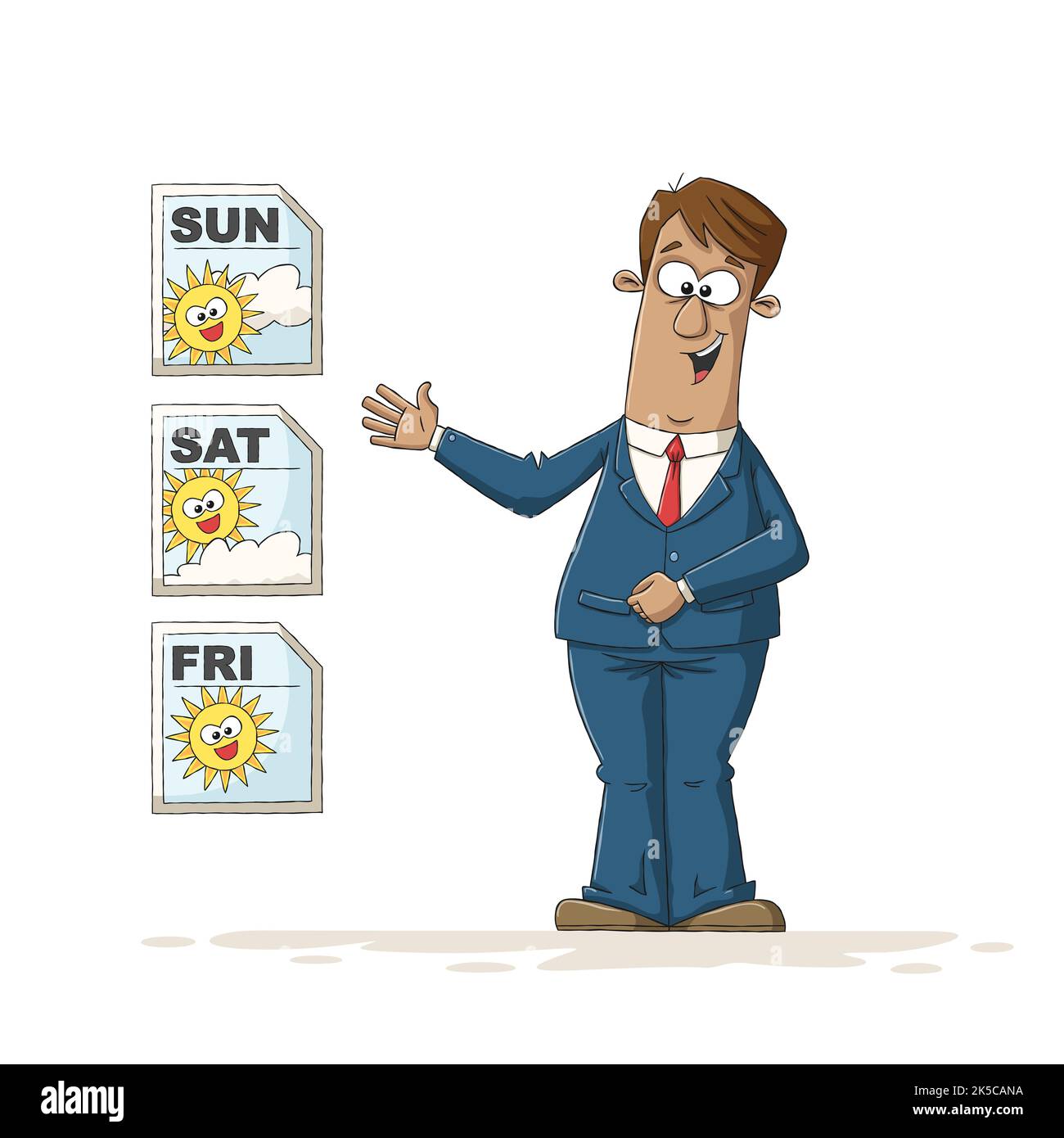 Vector cartoon weather forecast Cut Out Stock Images & Pictures - Alamy