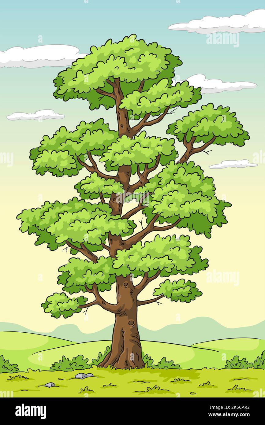 Cartoon big tree hi-res stock photography and images - Alamy