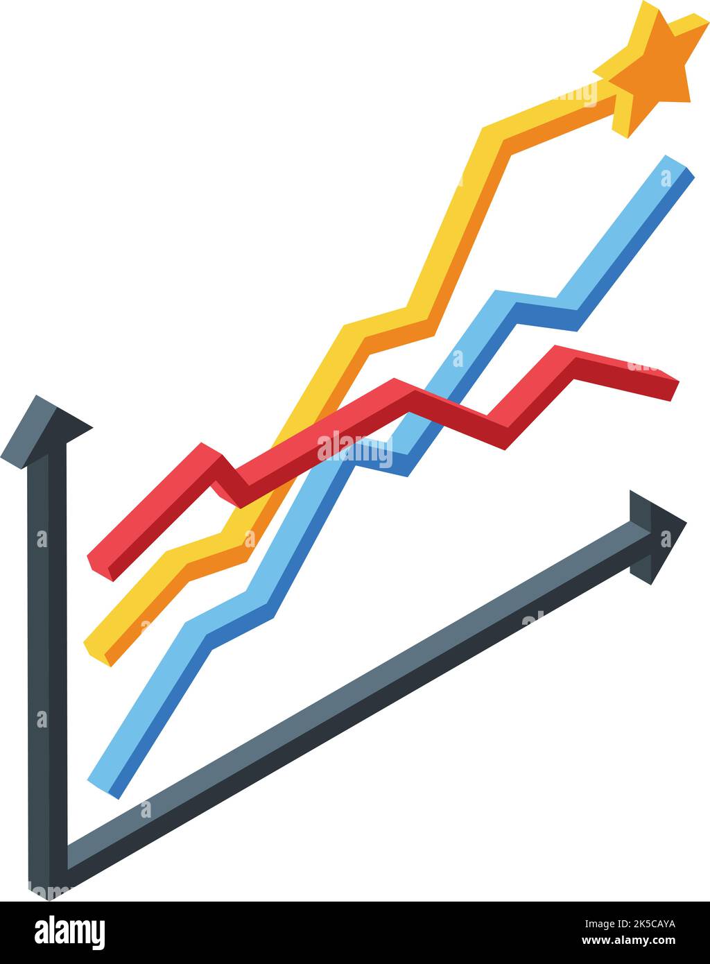 Benchmark graph chart icon isometric vector. Indicator performance ...