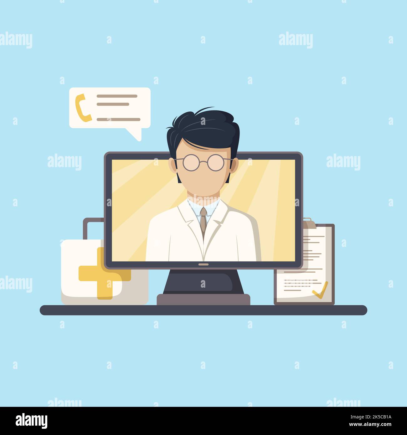 Medical concept infographics. Digital consultation hour with a doctor ...